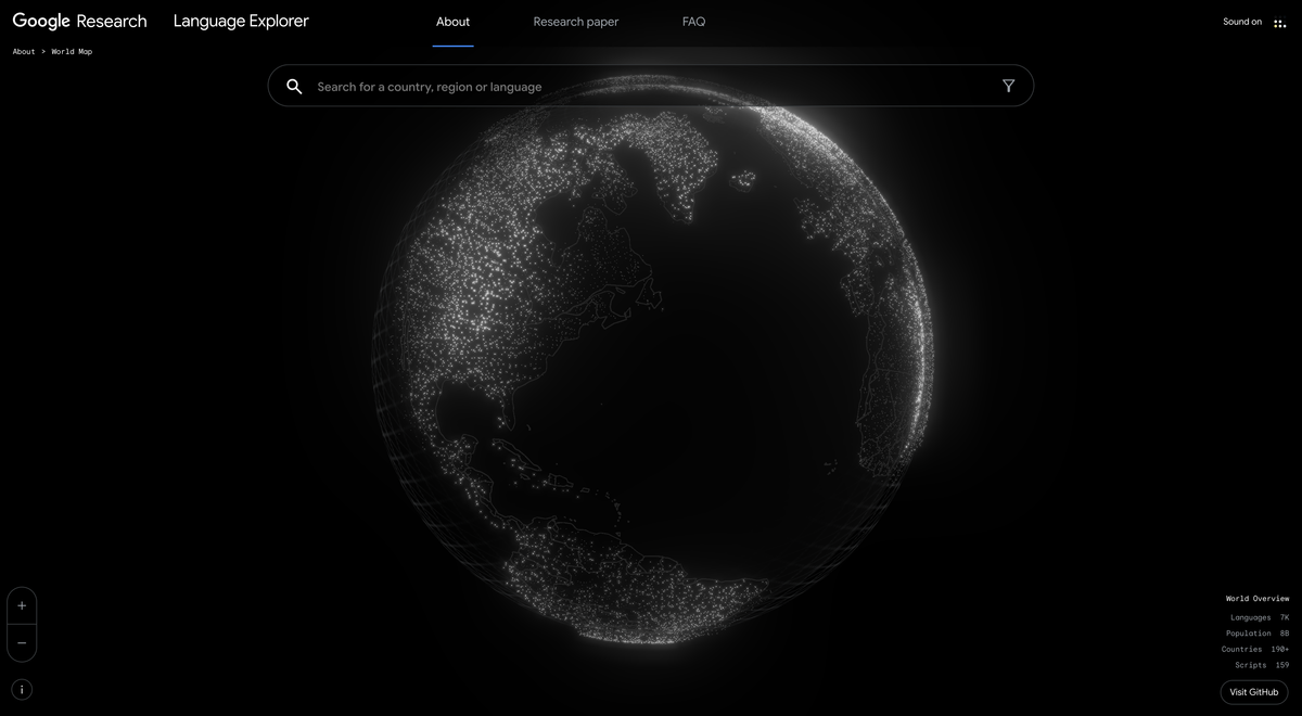 Google's Language Explorer | WebGL / WebGPU Community — Showcase, Tutorials, Examples & More